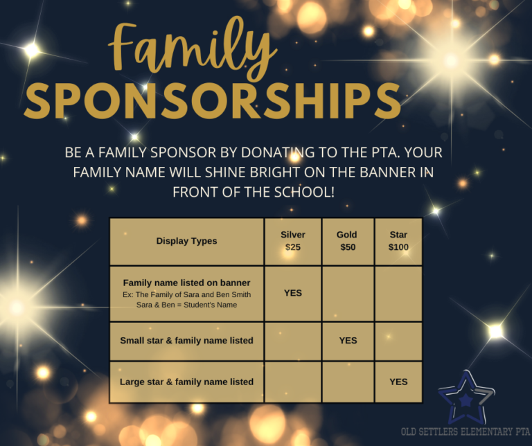 Family Sponsorship – Old Settlers Elementary PTA
